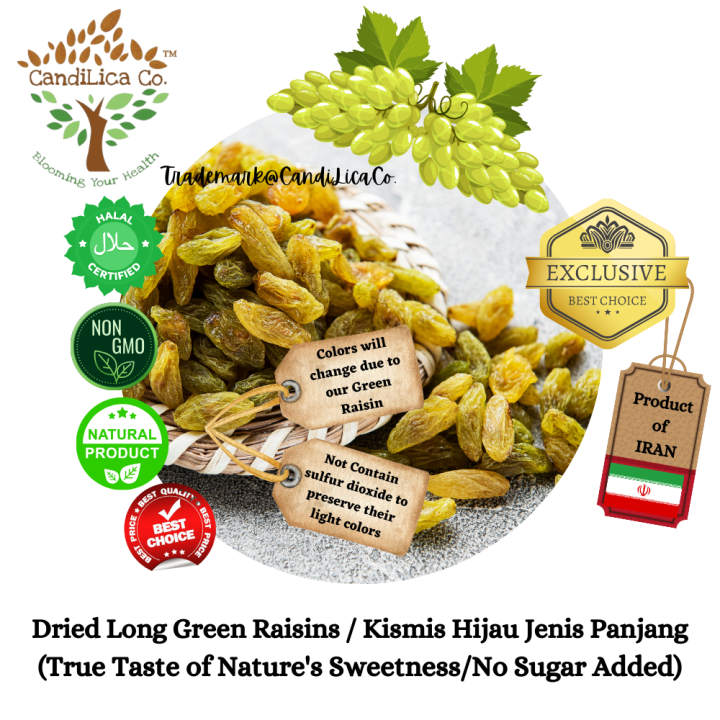 Long Green Raisins | Kismis Hijau Panjang Premium | CandiLica Co ...