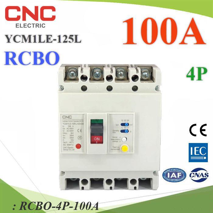 100A 4P RCBO เบรกเกอร์กันดูด MCCB AC 3เฟส Residual Current Circuit ...