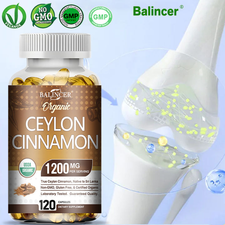 Organic Ceylon Cinnamon Supplement - 1200 mg - Supports bone and joint ...