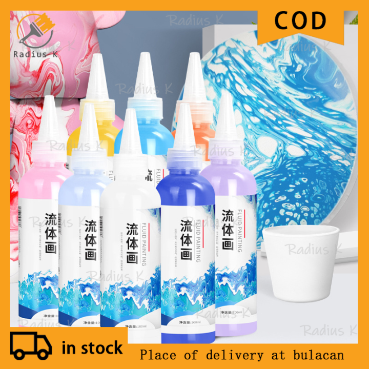 Set of 11 bottles Acrylic Paint Fluid pigments 100 ML Painters Ink for ...