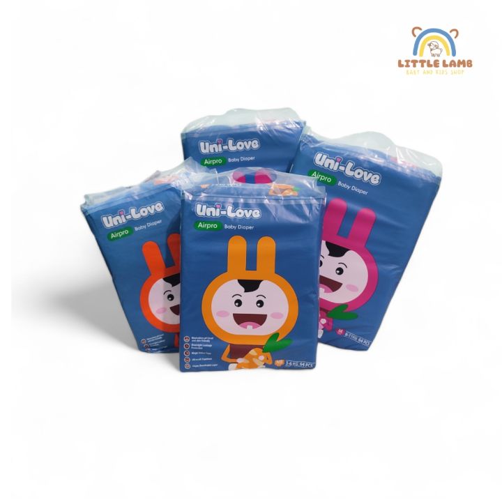 UniLove 64's Airpro Baby Diaper Newborn/Small/Medium/Large Magic Velcro ...