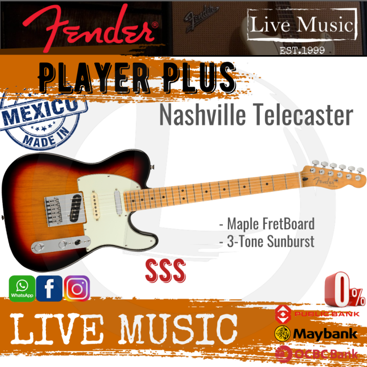 Fender Player Plus Nashville Telecaster Electric Guitar, Maple ...