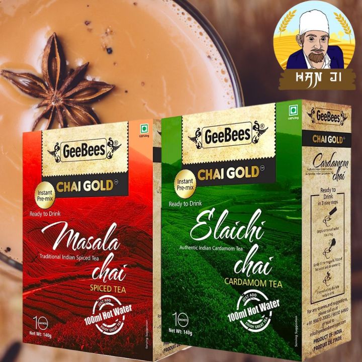 GeeBees Instant Chai Elaichi Masala Sweeten Unsweetened ชาอินเดียสำเร็จรูป กระวานและมาซาลา ...