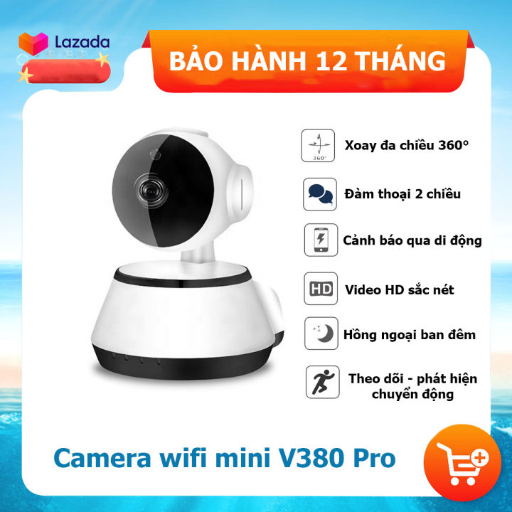 Camera wifi mini V380 Pro trong nhà, Góc rộng xoay đa hướng, đàm thoại ...