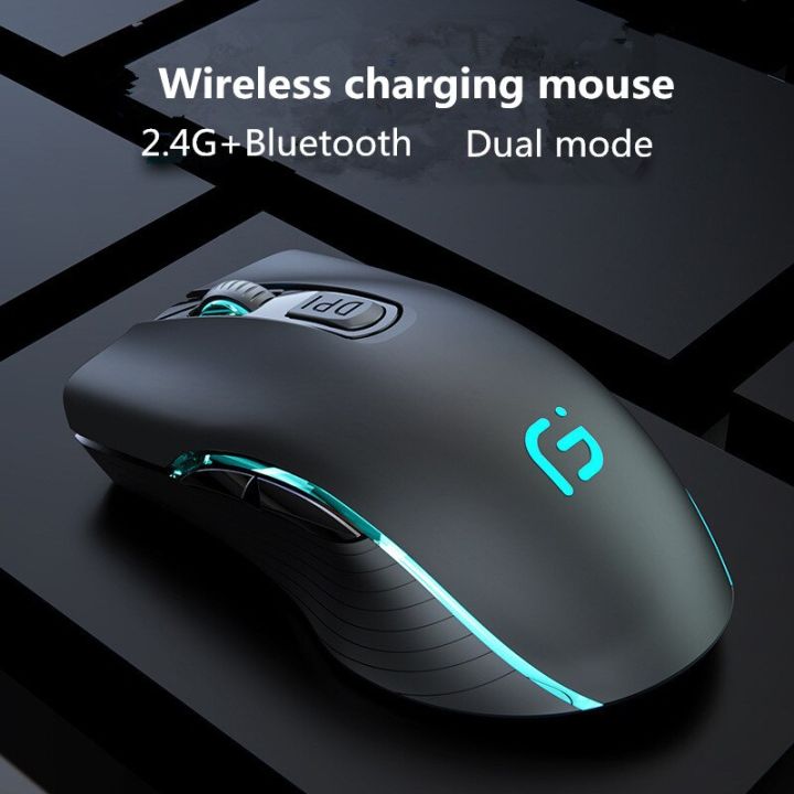 2.4G Wireless Gaming Bluetooth Dual Mode Mouse 2400 DPI Rechargeable Backlight Mouse Silence ...