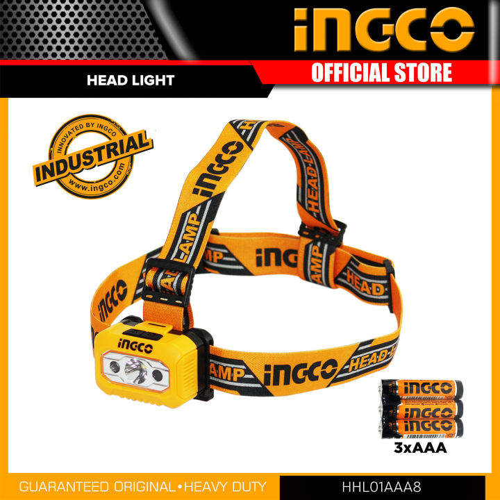 INGCO Head Lamp with IPX4 Raining Resistant CREE XPE2-R3 LED HHL013AAA2 ...