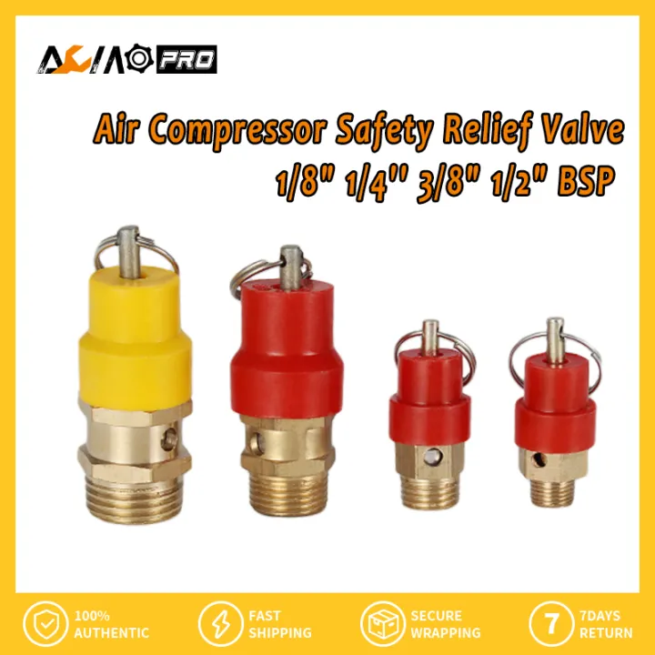AumoPro 1pc 1/8" 1/4'' 3/8" 1/2" BSP 8kg Air Compressor Safety Relief Valve Pressure Release ...