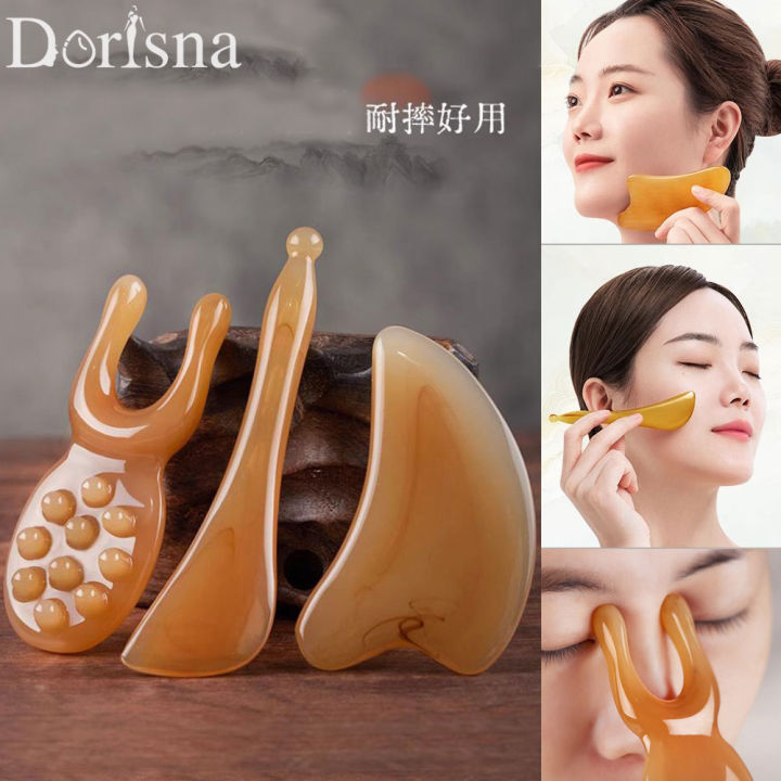 Dorisna Resin Face Lifting Guasha Scraping Massage Facial Tools Massage ...