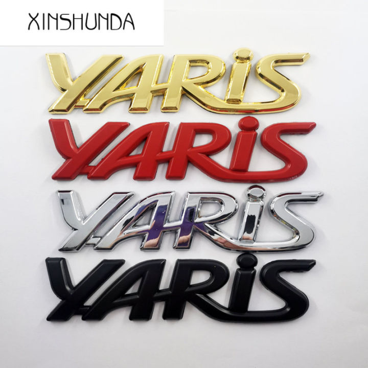 XSD 1 X Metal Chrome Black GoldYARIS Logo Auto Trunk Lid Emblem Badge ...