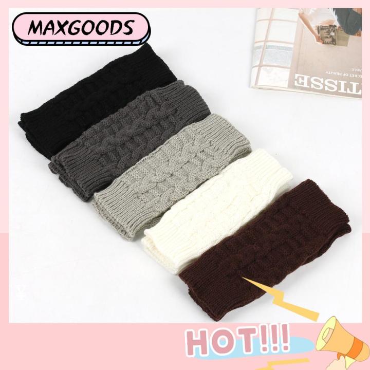 MAXG ถักนิตติ้ง ถุงมือแขนข้อมือ ฤดูหนาวในฤดูหนาว อบอุ่นและอบอุ่น ...