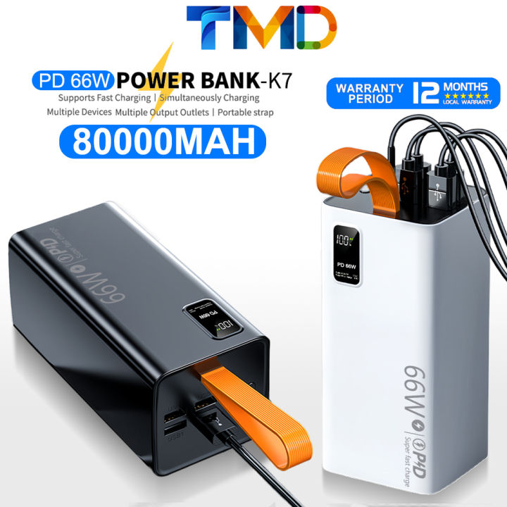 TMD original Power bank heavy duty PD66W K7 fast charging 800000mAh ...