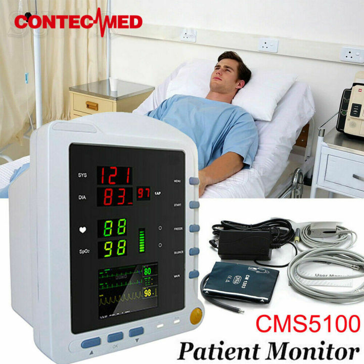 CONTECMED CMS5100 Portable ICU Patient Monitor NIBP SPO2 PR HR Vital ...