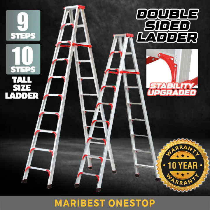 9/10 Step Ladderman Heavy Duty Aluminium Double Sided Ladder Multi ...