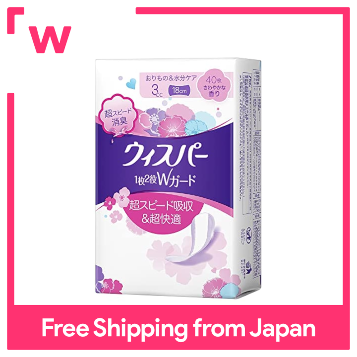 Whisper 1 Sheet 2 Roles W Guard 3cc 18cm 40 Sheets Refreshing Fragrance ...