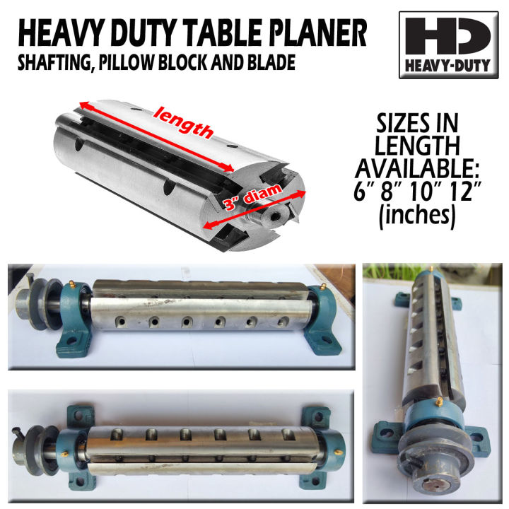 TABLE PLANER shafting, pillow block and blades HEAVY DUTY sizes 6,8,10 ...