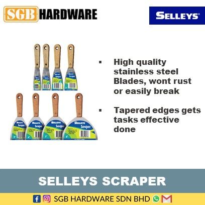 Selleys Stainless Steel Scraper Wood Handle / Normal Scraper * | Lazada