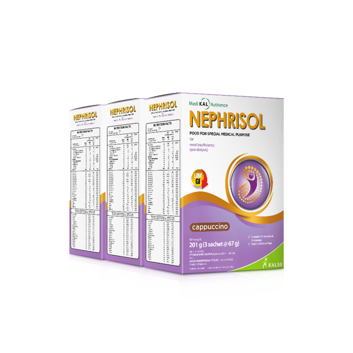 Nephrisol Cappuccino Low GI 201 grams Low Protein Milk (3 x 201 grams ...