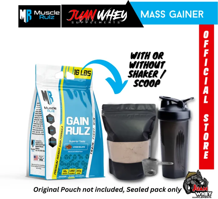 Muscle Rulz - Gain Rulz Mass Gainer 1LB | 2LBS with or without Shaker ...