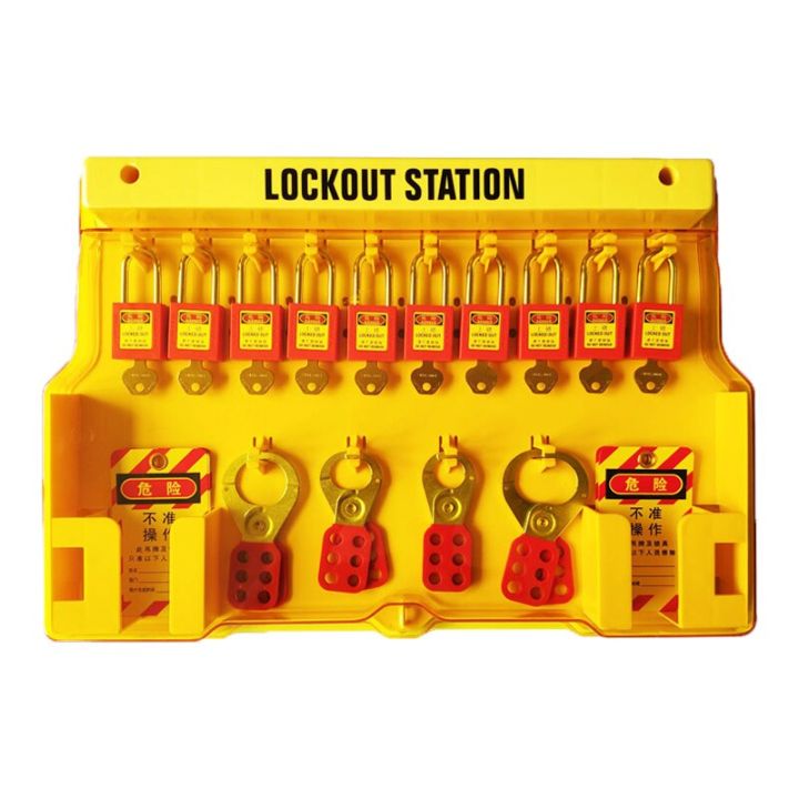 Lockout Board With Translucent Cover 10-Lock Wall-Mounted LOTO Station ...