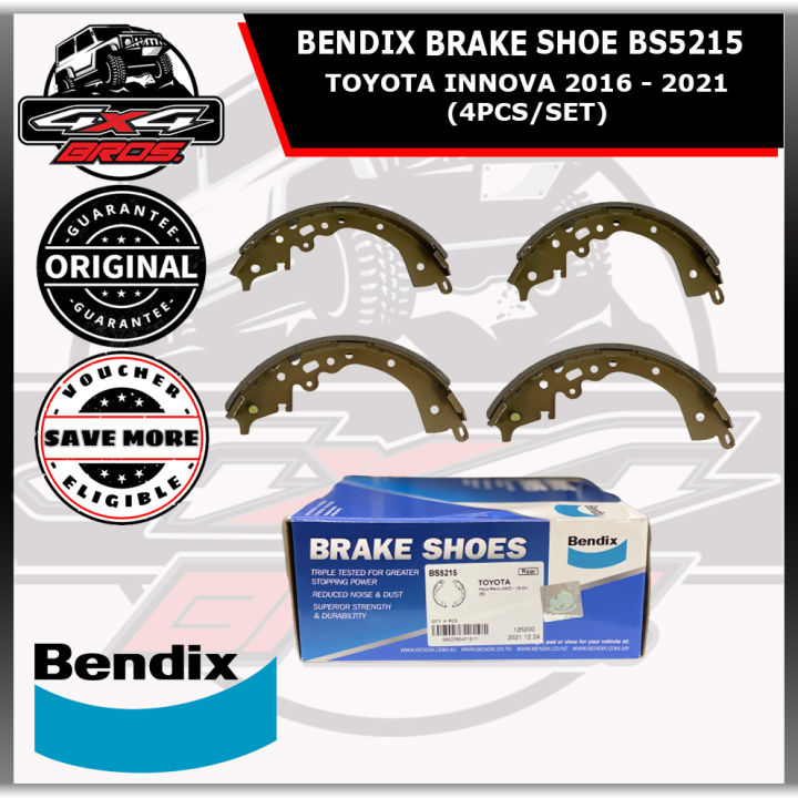 BENDIX Brake shoe for TOYOTA INNOVA 2016 to 2021 (BS 5215) | Lazada PH