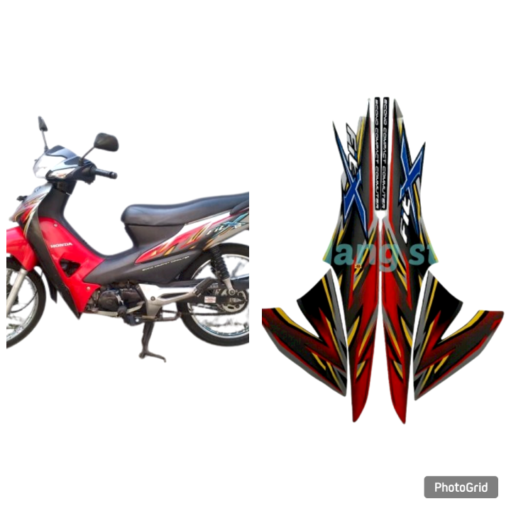 STIKER STRIPING LES LIS BODY MOTOR SUPRA FIT X 2008 2009 SILVER HITAM ...