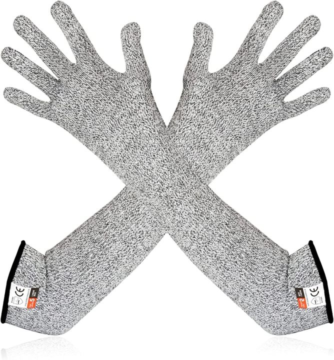 45CM Sleeves Arm Protection Gloves, Heat Scratch Bite & Cut Resistant ...