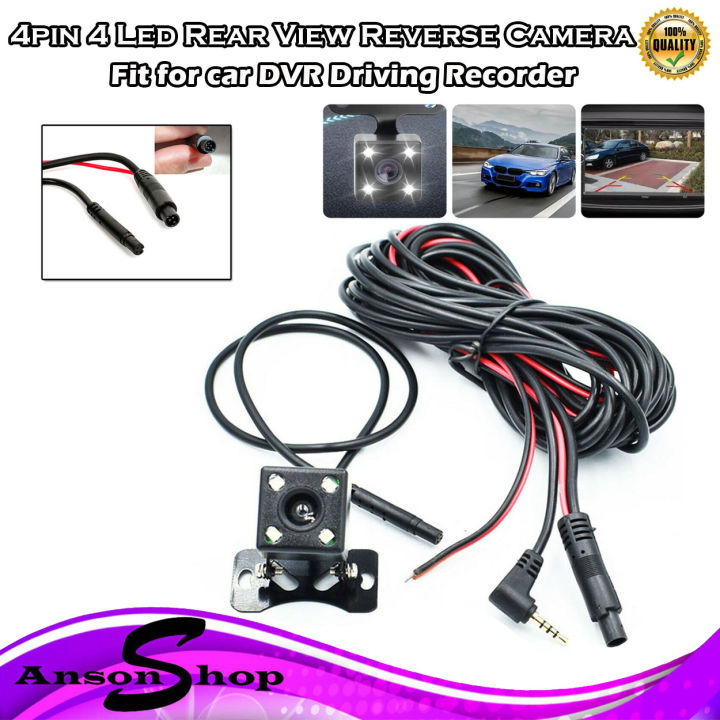 4pin/5pin 4 led Universal reverse backup camera for dashcam 170 degree ...