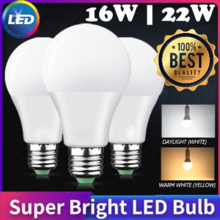 💡16W 22W SUPER BRIGHT💡 LED Bulb E27 Base Mentol LED Screw Type 灯泡 High ...