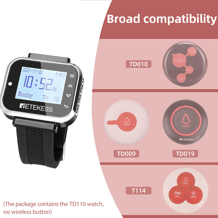 Retekess TD110 Wireless Watch Receiver, Wireless Calling System ...