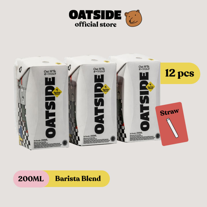 OATSIDE Mini Kemasan Sedotan Oat Milk Barista Blend 200ml (Isi 12 Pcs) (Kemasan dengan Sedotan ...