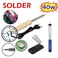 Paket Solder Kayu 40W 1 Set Soldering Plastik 40 Watt Timah Patri Stand ...
