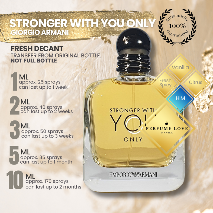PERFUME DECANT EA Stronger With You Only Eau de Toilette | Lazada PH