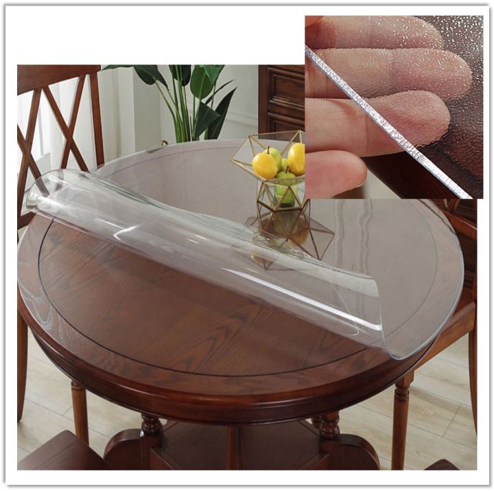 [SG Local Stock, 2mm thickness] Round Shape Table Mat Protector PVC ...