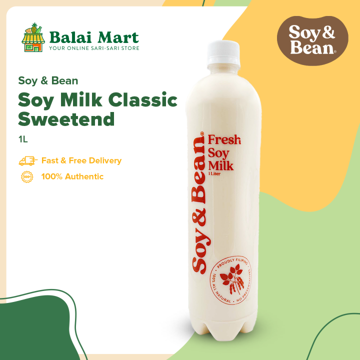 Soy & Bean Soy Milk - Classic Sweetened 1L - Plant-Based Drink ...