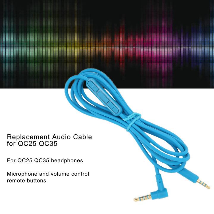อะไหล่อะไหล่สายสัญญาณเสียงสายหูฟังแบบพกพามีความยืดหยุ่นสำหรับ QC25 QC35 ...