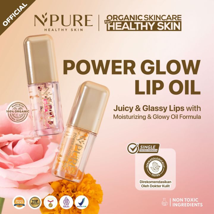 NPURE POWER GLOW LIP OIL ROSE PINK/MARIGOLD PEACH 3.5ml | Lazada Indonesia