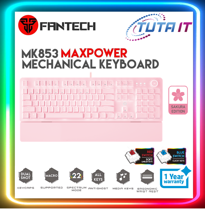 FANTECH MK853 MAX POWER BLUE OR RED SWITCH RGB MECHANICAL KEYBOARD | Lazada