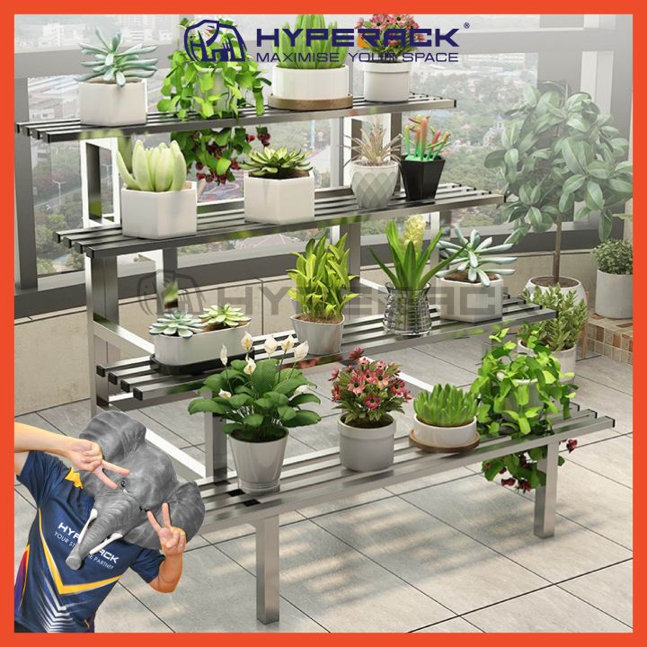 HYPERACK ™️ [Ready Stock] Rak Bunga Bertingkat Flower Rack Stainless ...