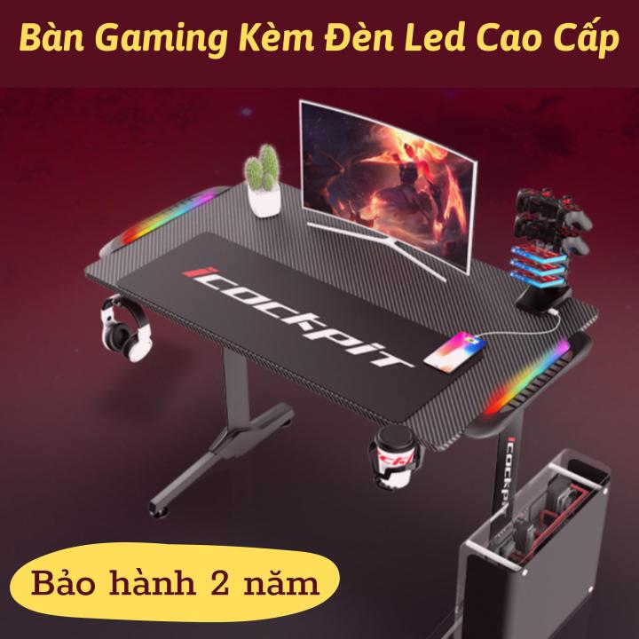 Bàn Chơi Game Có Đèn LED - Bàn Gaming Cao Cấp Chân Thép Tĩnh Điện Cao ...