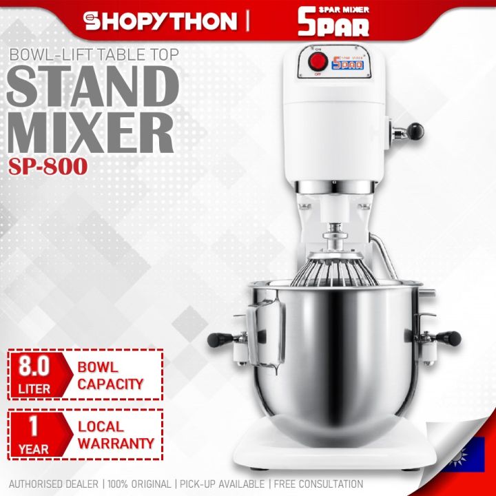 SPAR Table Top Mixer SP-800 - White (8.0L/180w) Taiwan 8 Liter Bowl ...