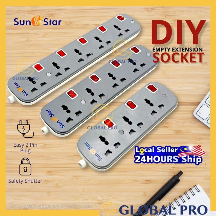 Socket Body Only 3 4 5 Way Trailing Extension Socket Extension Diy Extension Socket Eletrik