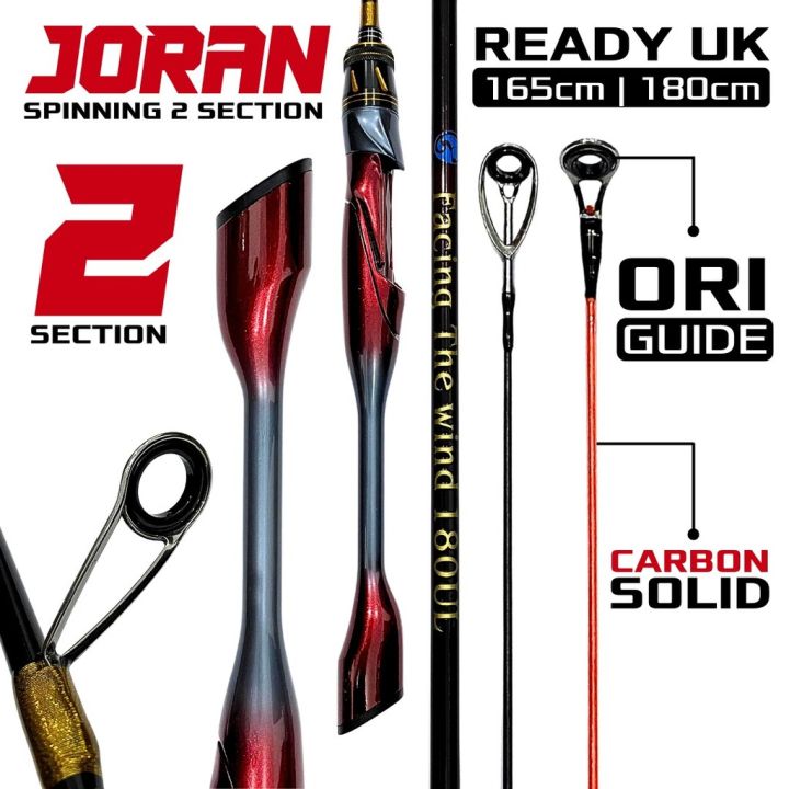 Joran Spinning Carbon Solid Double Section Action UL Ring Ori Guide ...