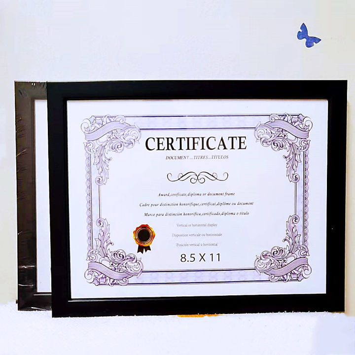 [Basic Family] PVC BLACK CERTIFICATE FRAME SIZE A4 / 8.5*11 （NO STAND ...