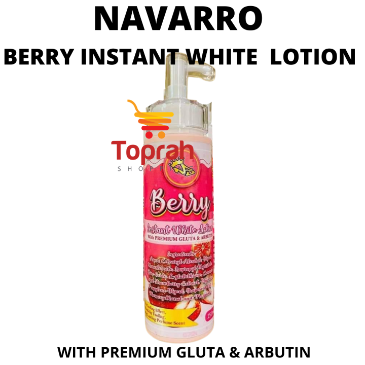 Navarro's Berry Instant White Lotion with Premium Gluta & Arbutin 250ml ...