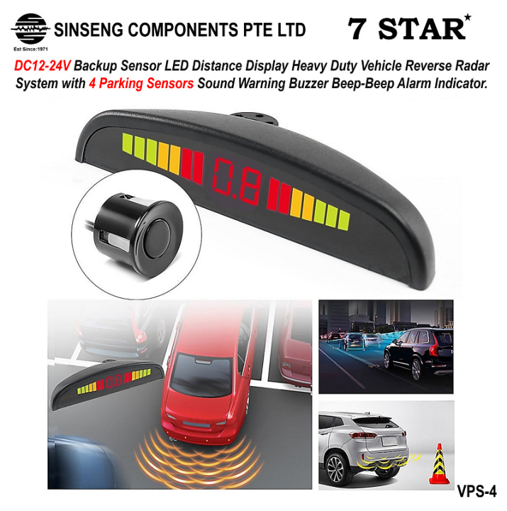 4PCS Sensor Warning DC12-24V Backup Reverse Sensor Siren with LED ...