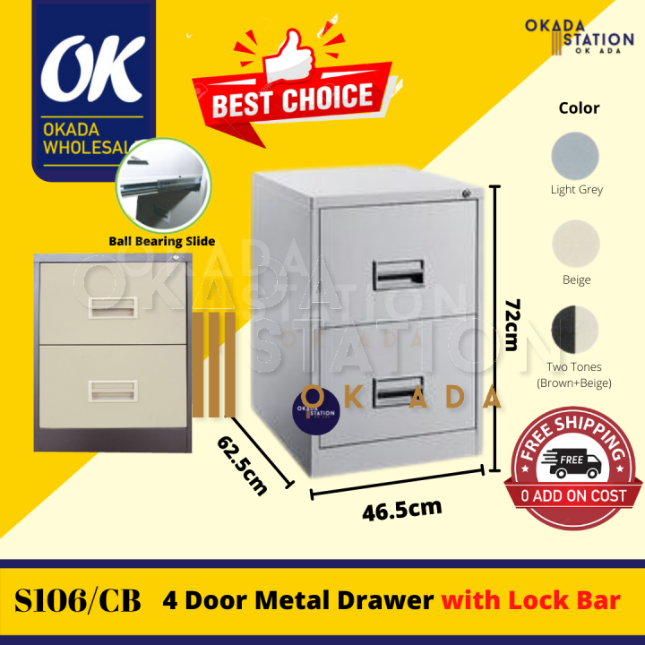 OKADA 2 Layer Metal Drawer Cabinet / Almari Besi / Steel Cabinet Drawer ...