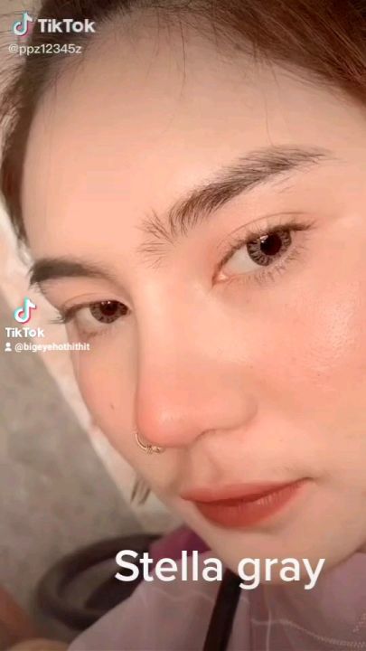คอนแทคเลนส์ บิ๊กอาย รุ่น Stella เทา/Gray มีค่าสายตาปกติ (0.00) หวาน ...