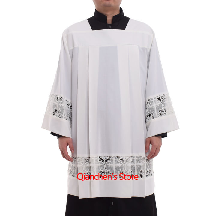 [TOP] Pastor Robes Catholic Pleated Lace Surplice Liturgical Cotta ...
