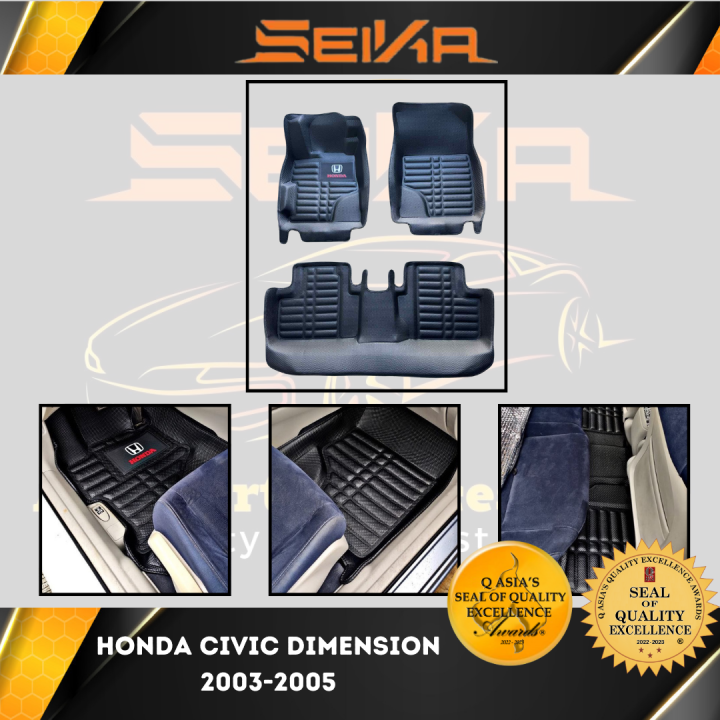 Honda Civic (2003-2005) Dimension Premium Diamond Deep Dish Car Matting ...