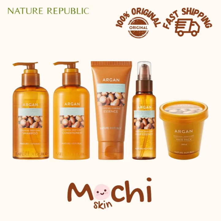 NATURE REPUBLIC Argan Essential Deep Care Conditioner / Shampoo ...